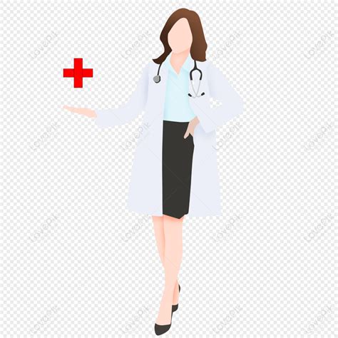 손으로 그린 여성 의사 Png 일러스트 무료 다운로드 Lovepik