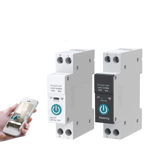 Tuya With Metering Wifi Smart Circuit Breaker 1p 63a Din Rail For Smart Home Wireless Remote
