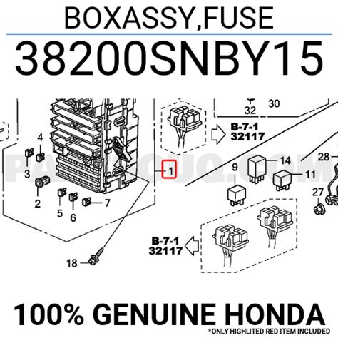 Boxassyfuse 38200snby15 Honda Parts Partsouq