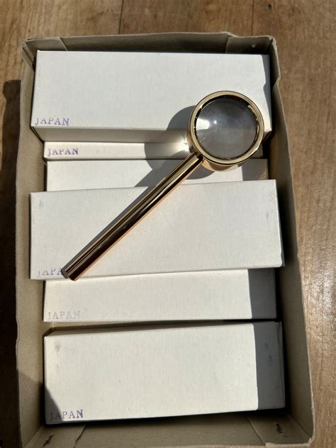 Vintage Brass Magnifier For Decoration And For Seeing Small Items Made