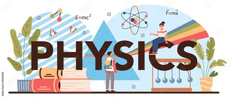 Physics School Subject Typographic Header Students Explore Electricity