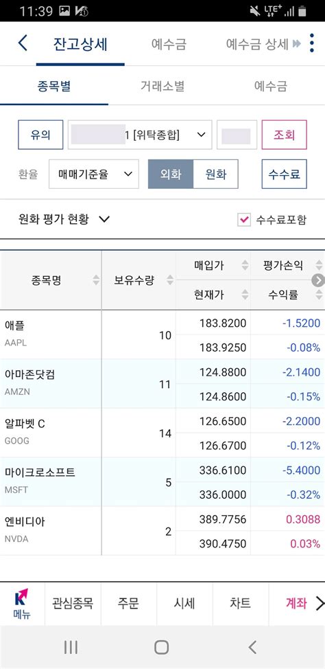 My Stocks Portfolio 1 나의 실제 주식 포트폴리오 1
