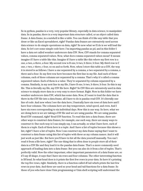 72 Data Frame Basics Mp4 Pdf Comma Separated Values Computer Science