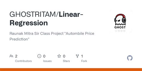 Github Ghostritamlinear Regression Raunak Mitra Sir Class Project