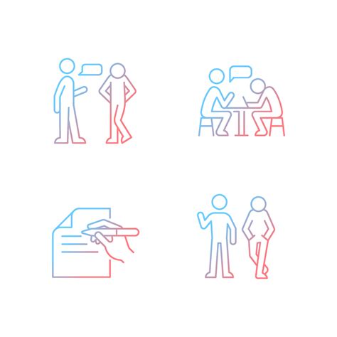 Understanding In Communication Gradient Linear Vector Icons Set 3562338 Vector Art At Vecteezy