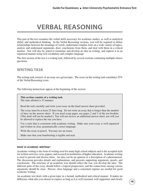 Verbal Reasoning Examples With Explanations Essays Syntax