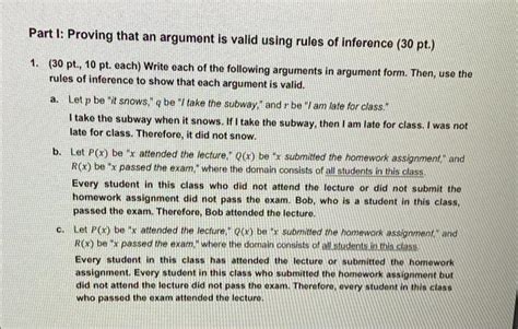 get answer part 1 proving that an argument is valid using rules of