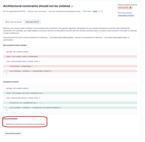 how to configure architectural constraints should not be violated