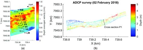 A Cross Section P1 And Verticals Of Static Measurements B Depth