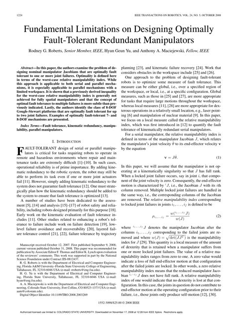 Pdf Fundamental Limitations On Designing Optimally Fault Tolerant