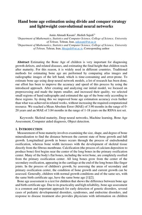 Pdf Hand Bone Age Estimation Using Divide And Conquer Strategy And Lightweight Convolutional