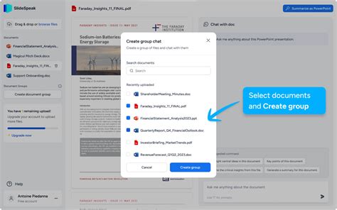 Chat With Document Groups Slidespeak