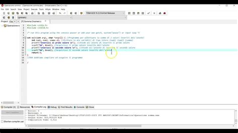Somma Di 2 Variabili In Dev C Utilizzando Il Linguaggio C Youtube