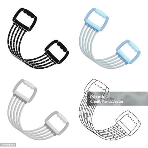 손 봄 메커니즘에 대 한 시뮬레이터입니다 만화 스타일 벡터 기호 재고 일러스트 레이 션에 체육관 및 운동 단일 아이콘 근육질 체격에 대한 스톡 벡터 아트 및 기타 이미지