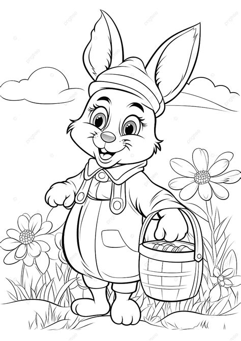 어린이 만화 캐릭터 검은 윤곽선 실루엣 부활절 테마를 위한 색칠하기 책 배경 배경 화면 및 일러스트 무료 다운로드 Pngtree