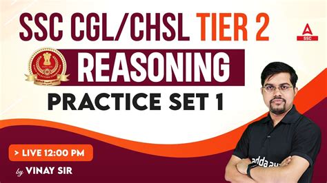 SSC CGL CHSL Tier Reasoning Classes By Vinay Sir Practice Set YouTube