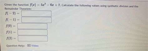 solved given the function f x 5x2 6x 7 calculate the