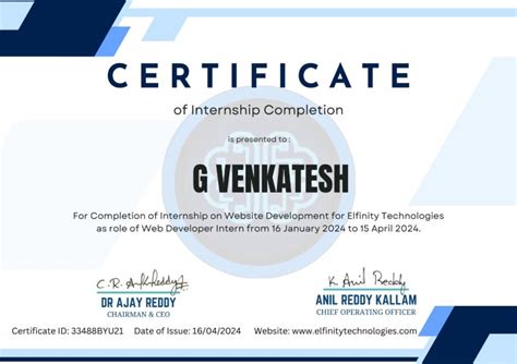 G Venkatesh On Linkedin Careermilestone Professionaldevelopment Certification Internship…