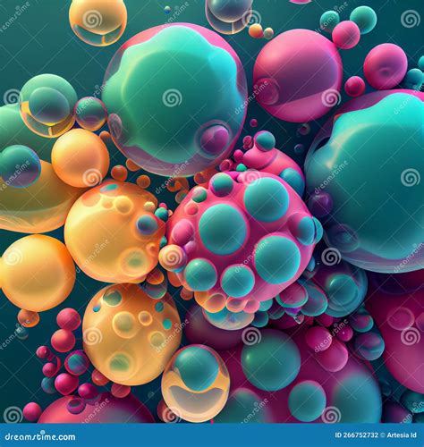 Bubble Abstract 3d Render Of Colorful Bubbles Stock Illustration