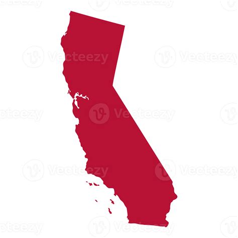 California Map With Color Outline Map Of California 26266826 Png