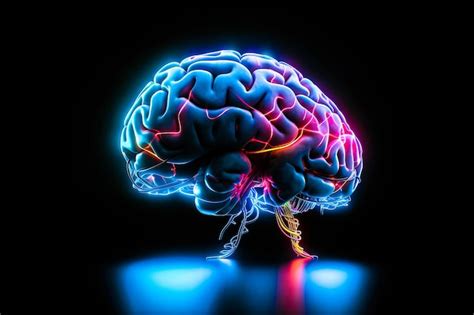 Premium AI Image Brain Abstract Digital Human Brain Neural Network Digital Electrical Activity