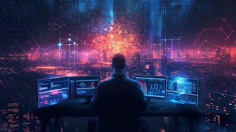 Premium Photo Cybersecurity Professional Monitoring Network Activity