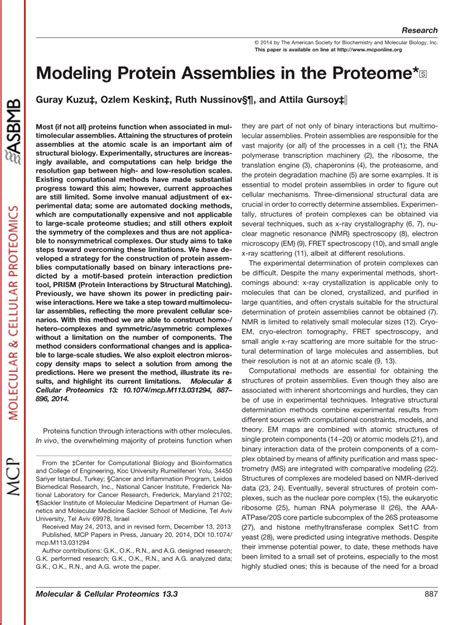 Pdf Modeling Protein Assemblies In The Proteome