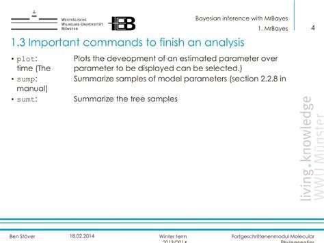 Ppt Bayesian Inference With Mrbayes Molecular Phylogenetics