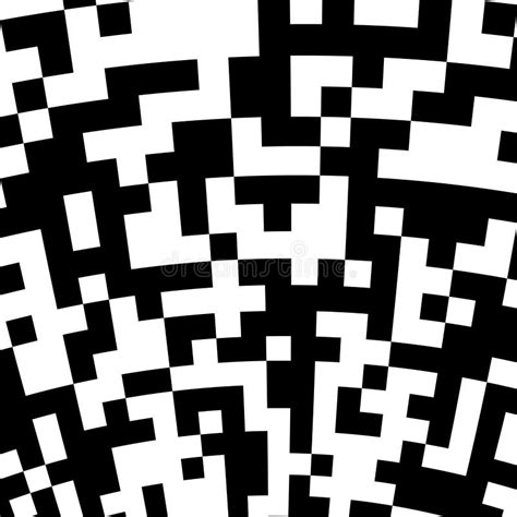 Abstract Quick Response Code Black And White Pattern Stock Illustration