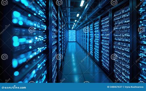 Modern Data Center Filled With Glowing Server Racks Tech Hub For Ai Neural Network Innovations