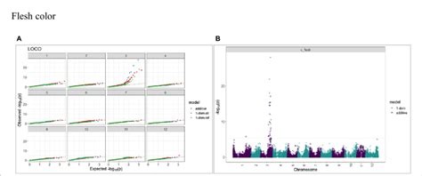 Q Q Plots Of Observed Vs Expected Log10 P Values A And Download Scientific Diagram