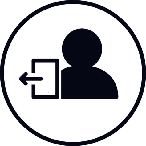 User Profile Logout Icon Outline Border With Circle Vector Image Png Vector Images User