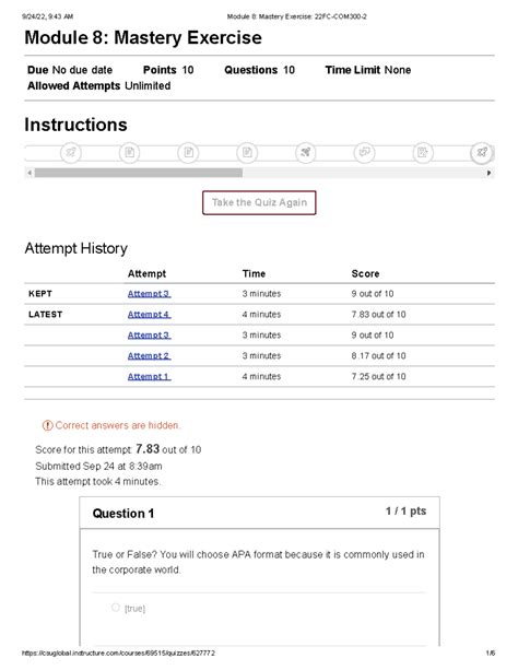 Module Mastery Exercise FC COM Module Mastery Exercise Due No Due Date Points