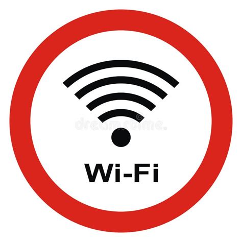 No Wifi Signal Red Circle Frame Eps Stock Vector Illustration Of Black Button