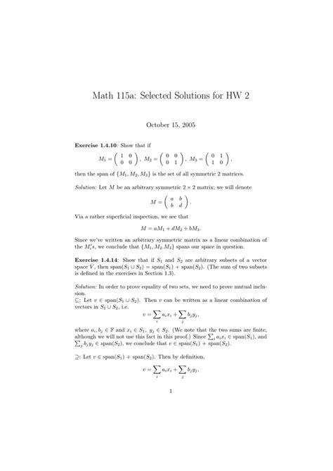 Exercises With Solutions