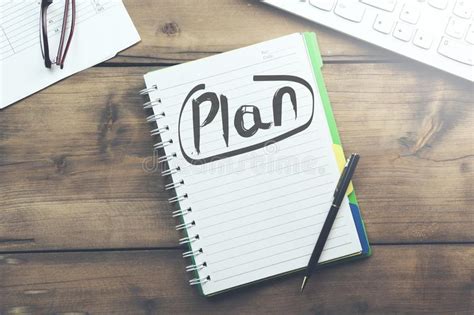 Plan Text On Notepad And Keyboard Stock Photo Image Of Notify Confused 158622184