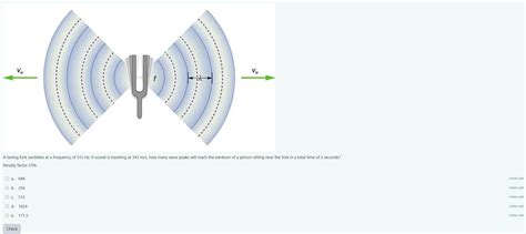 Solved A Tuning Fork Oscillates At A Frequency Of 512 Hz If Chegg Com
