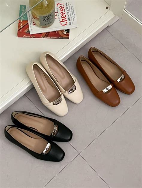 버클장식 메리제인플랫 낮은 봄 여성 가죽단화 플랫 로퍼 슈즈 굽낮은 구두 신발