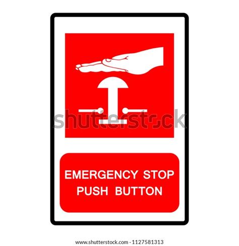 Emergency Stop Push Button Symbol Signvector Illustration Isolate On