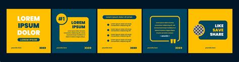Premium Vector Set Of Carousel Or Microblog Layout Templates For