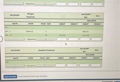 Solved Posting Adfusting Entries Two Adjusting Entries Are