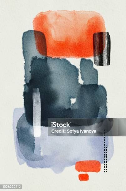 손 그리기 수채화 추상적 인 배경 디자인 빨간색 회색 파스텔 색상 포스터 카드 인쇄 엽서 배너 광고 마케팅 상점 섬유 인테리어에 사용 붓놀림에 대한 스톡 벡터 아트 및 기타