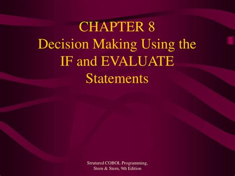 Ppt Chapter 8 Decision Making Using The If And Evaluate Statements Powerpoint Presentation