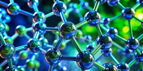 Intricate 3d Molecular Structure Model A Vibrant Bluegreen Closeup For