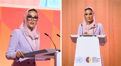 Sheikha Moza Delivers A Keynote Speech At The Second World Summit For