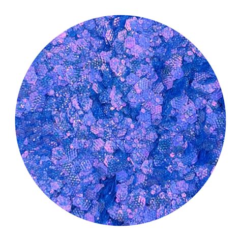 Hex Crimped Blue Glitter Acrylic Nail Powder Bexy Glow