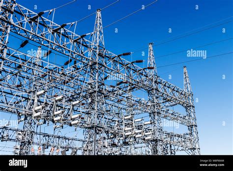 Dangerous High Voltage Electrical Power Substation VII Stock Photo Alamy