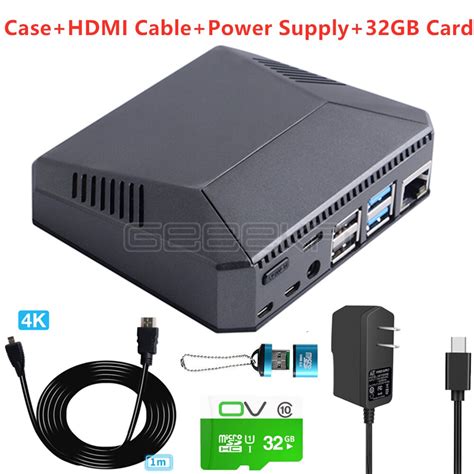 Geeekpi Raspberry Pi 4 Model B Behuizing Aluminiu Vicedeal