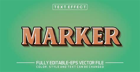Editable Marker Text Effect Stock Vector Illustration Of Typeface Element 256931247