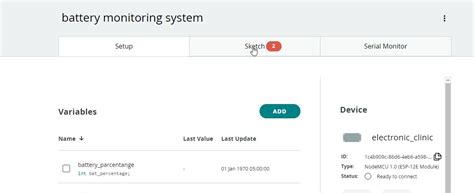 Iot Lithium Battery Monitoring System Using Esp Arduino Iot Cloud